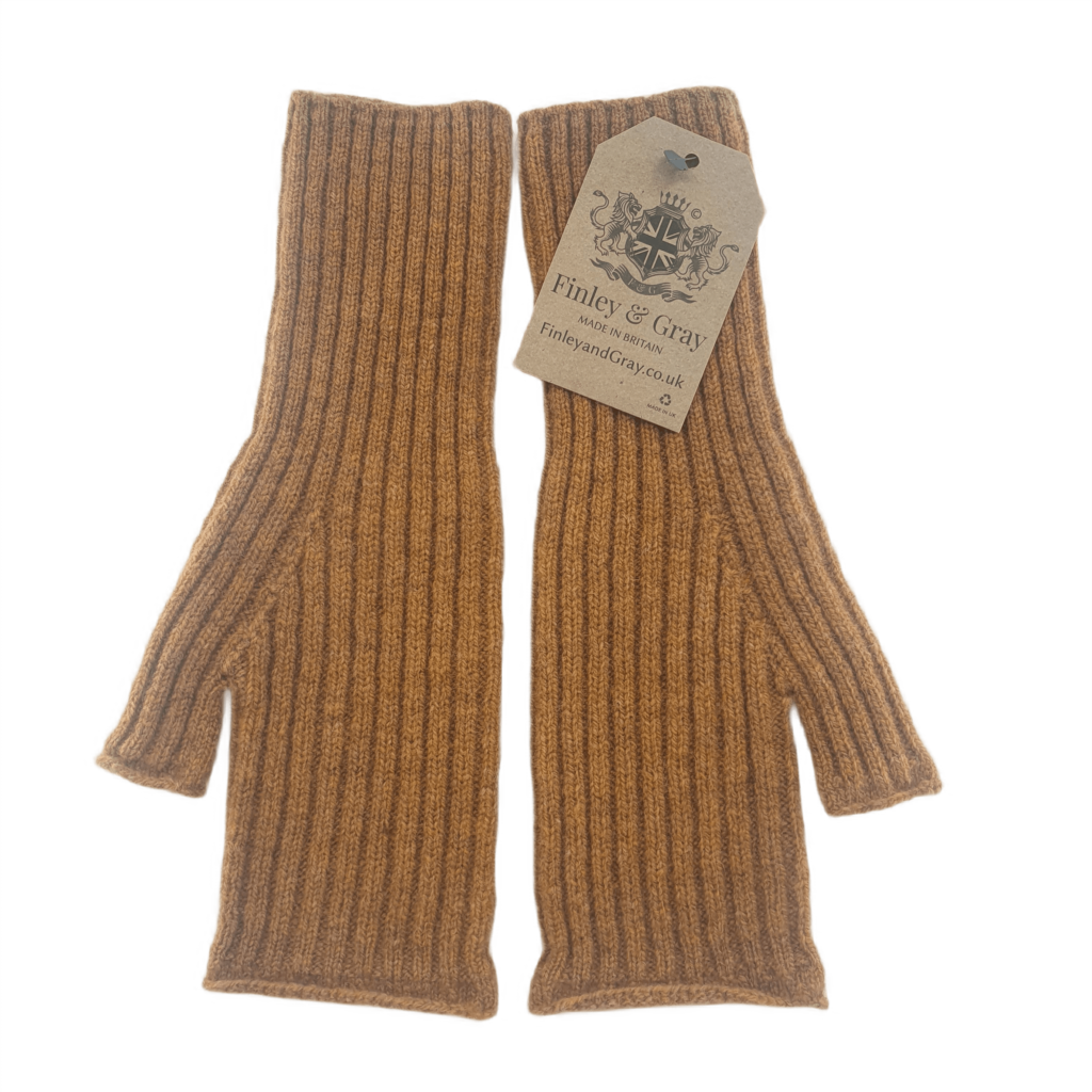 British Lambswool Lightweight fingerless Mittens (Gazelle) - Finley ...